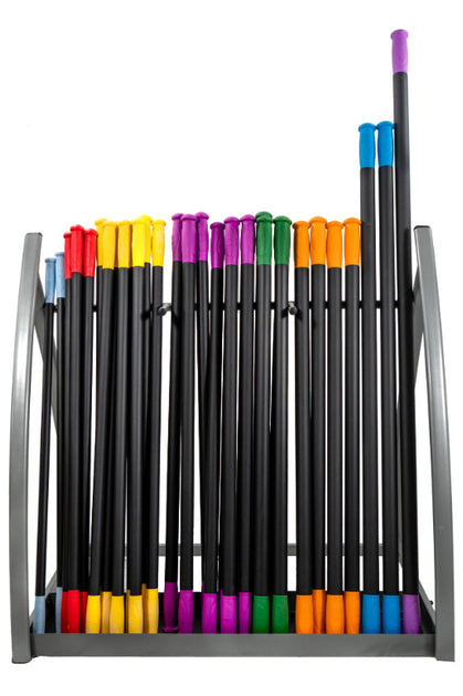 Troy Barbell Aerobic Body Pump Bar Set w/ Rack, 32 Bars (4 - 22 lb ...